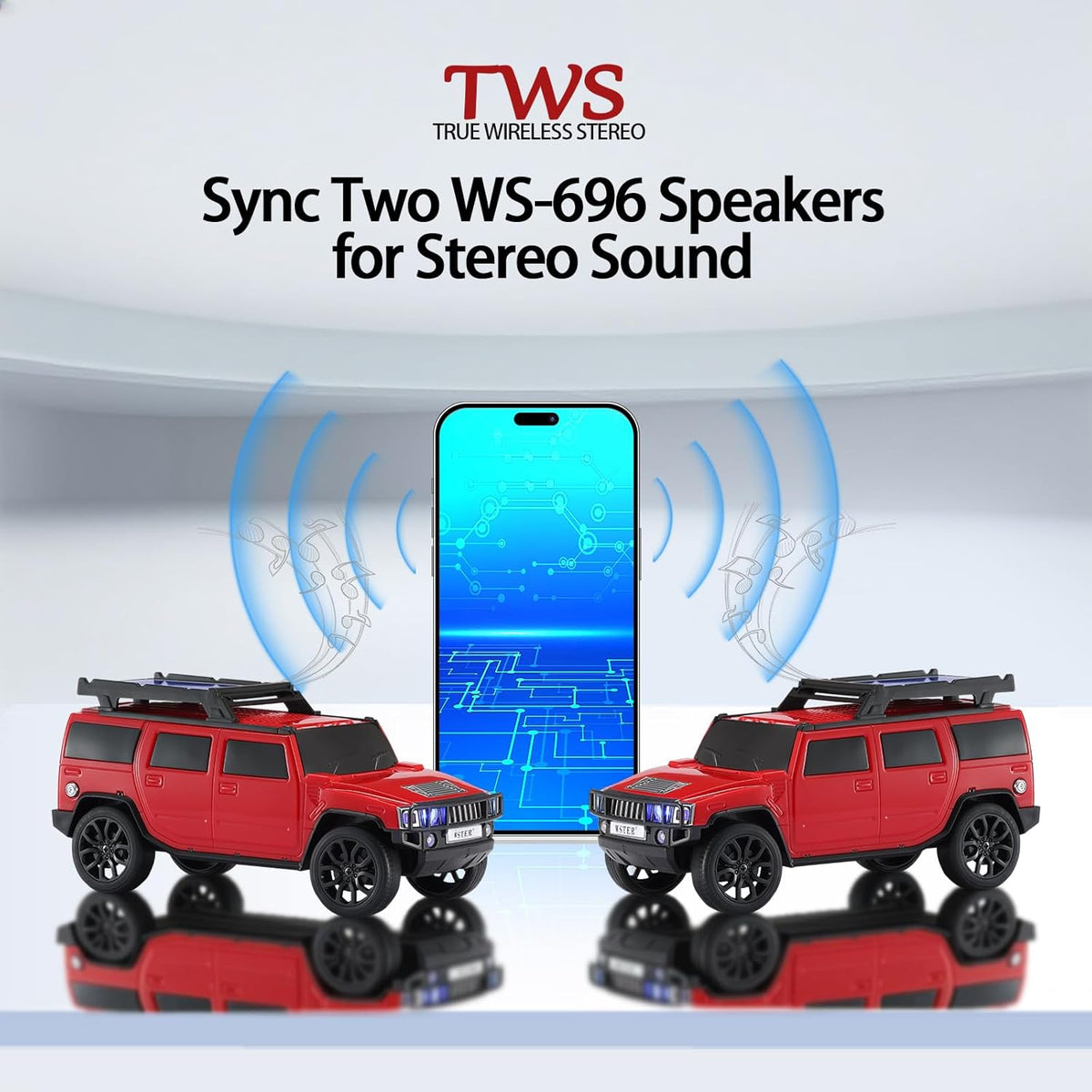 Car Model BT Speaker WS-696 Solar Energy Subwoofer Wireless Loud Sound ...