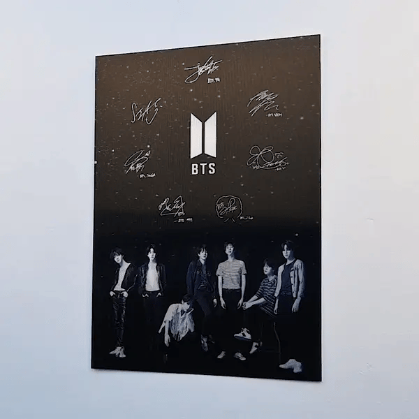 BTS Group 3D Poster with Signature | K-pop 3D Transition Poster ...