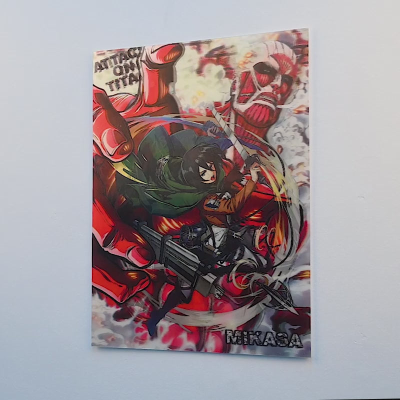 Eren, Mikasa & Levi 3D Poster | AOT 3D Transition Poster – Ruvido Caso
